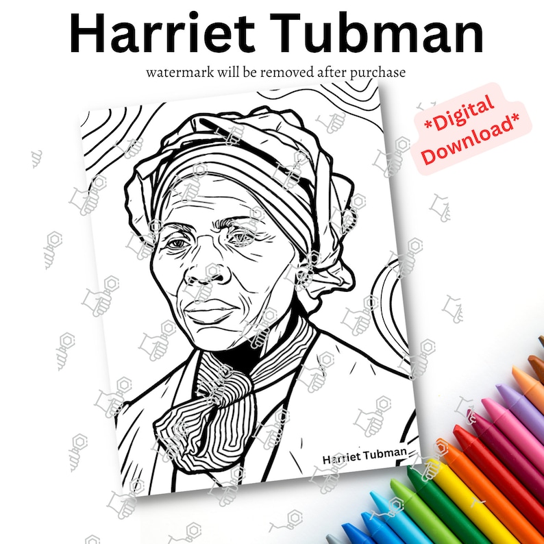 Harriet Tubman Coloring Page, Famous African American Women, Inspiring ...