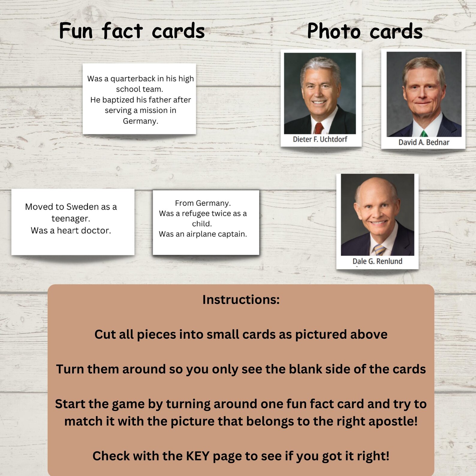 General Conference Matching Game for Kids, Get to Know the Prophet and ...