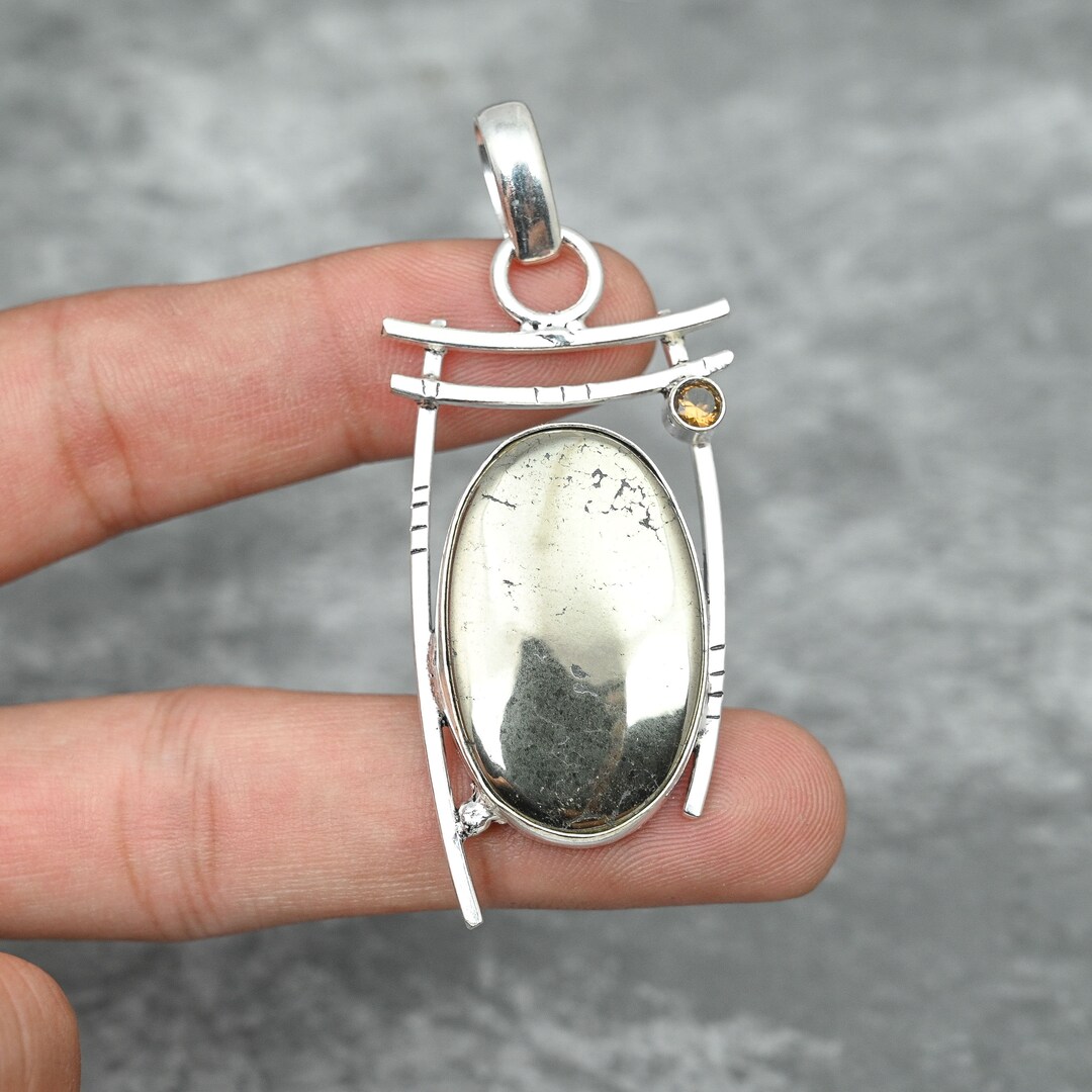 Golden Apache Pyrite Pendant 925 Sterling Silver Pendant Golden Apache ...