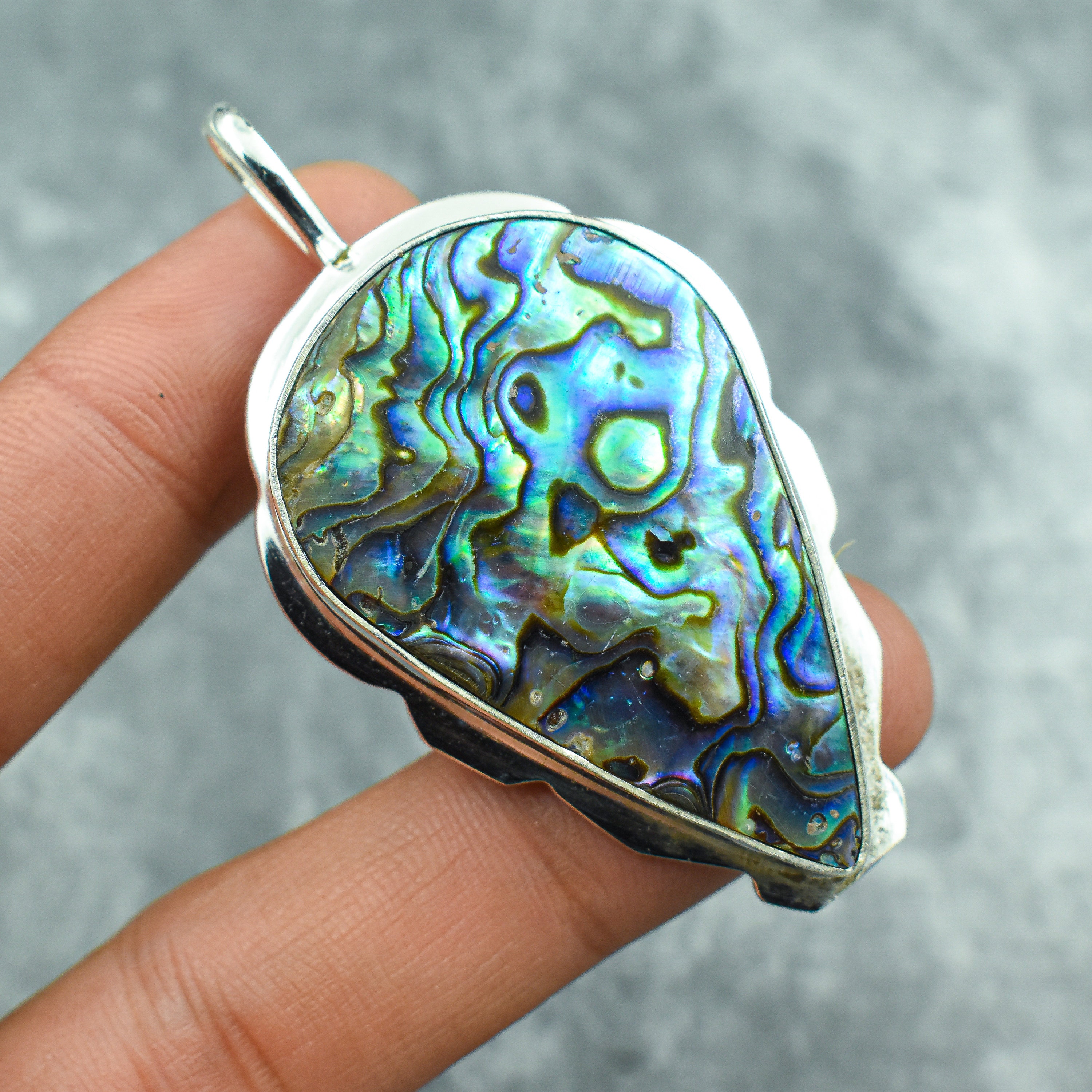 Abalone Shell Pendant 925 Sterling Silver Pendant Abalone Shell ...