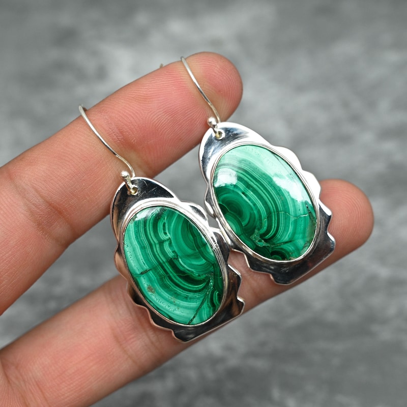 Malachite Jewelry - Etsy