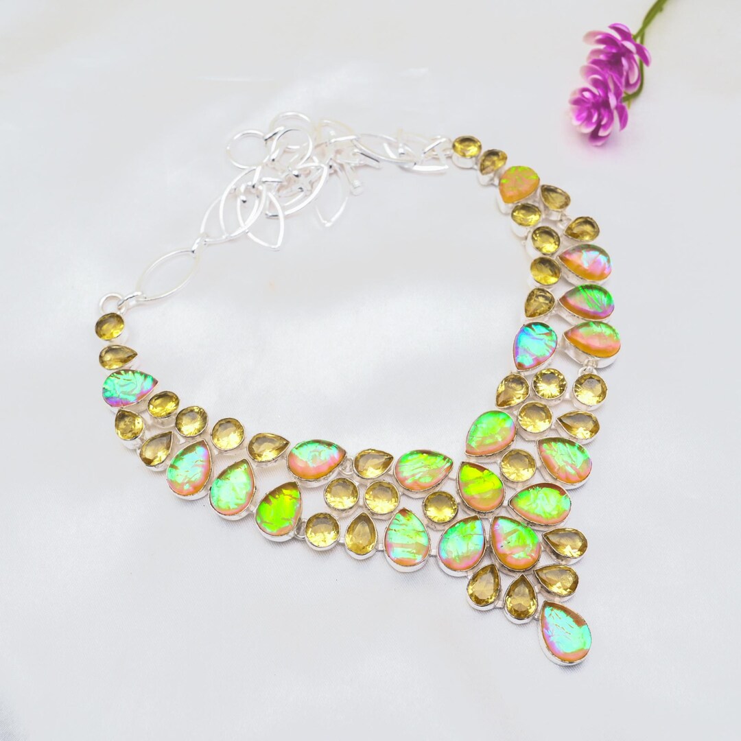 Australian Triplet Opal Necklace 925 Sterling Silver Necklace Triplet ...