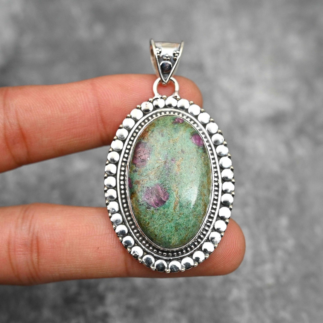 Ruby in Fuchsite Pendant 925 Sterling Silver Pendant Fuchsite Gemstone ...