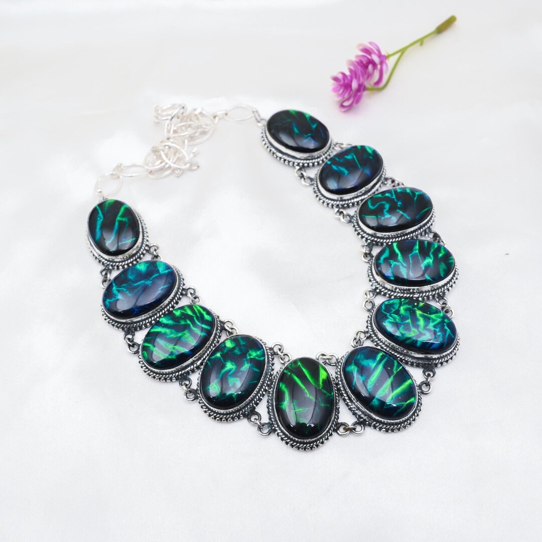 Australian Triplet Opal Necklace 925 Sterling Silver Necklace ...