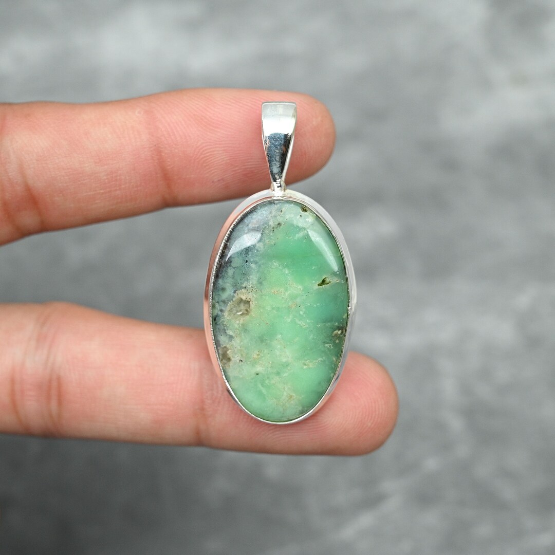 Lemon Chrysoprase Pendant 925 Sterling Silver Pendant Lemon Chrysoprase ...
