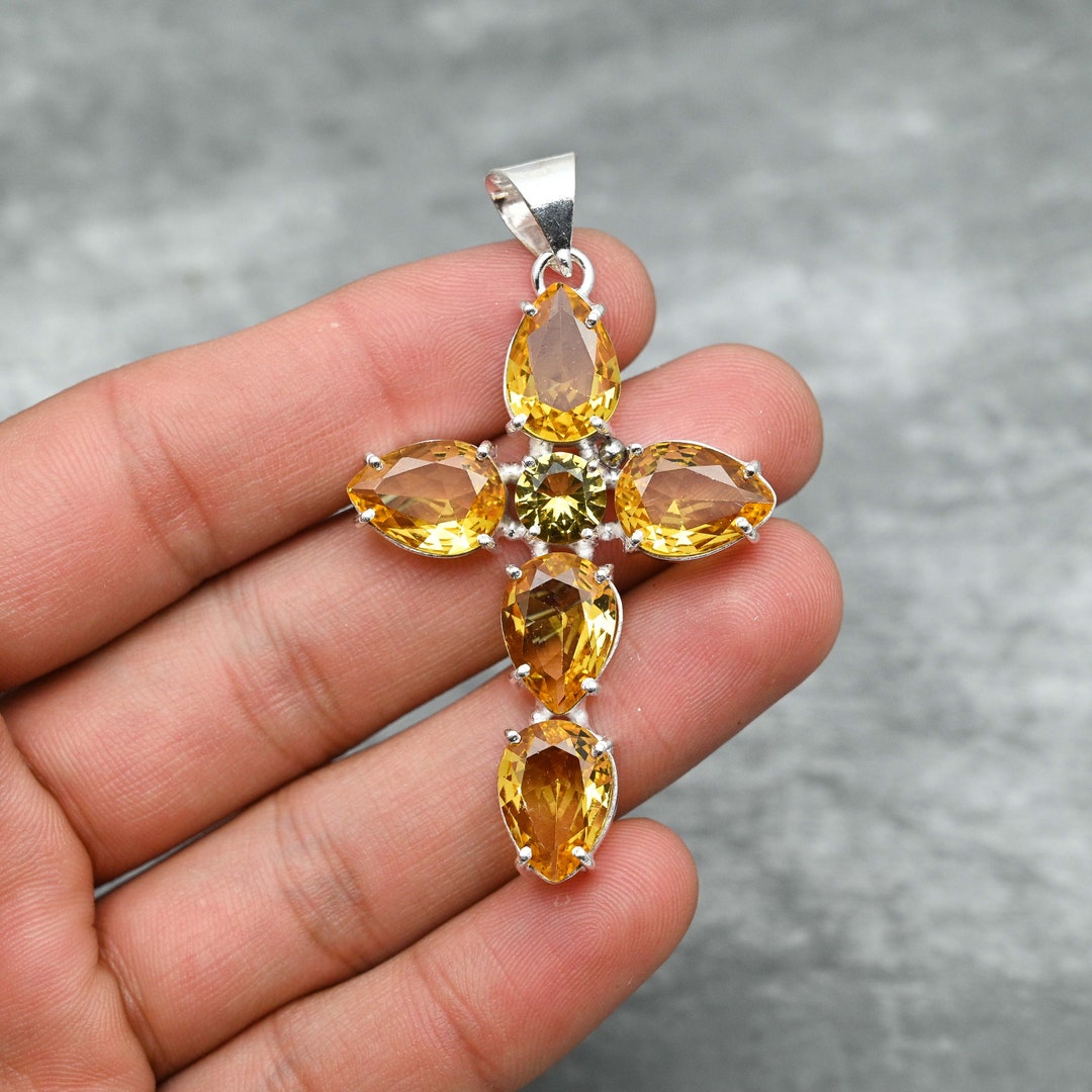 Citrine Pendant 925 Sterling Silver Pendant Citrine Gemstone Pendant ...