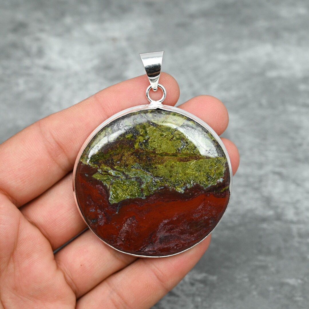Dragon Blood Jasper Pendant 925 Sterling Silver Pendant Dragon Jasper ...