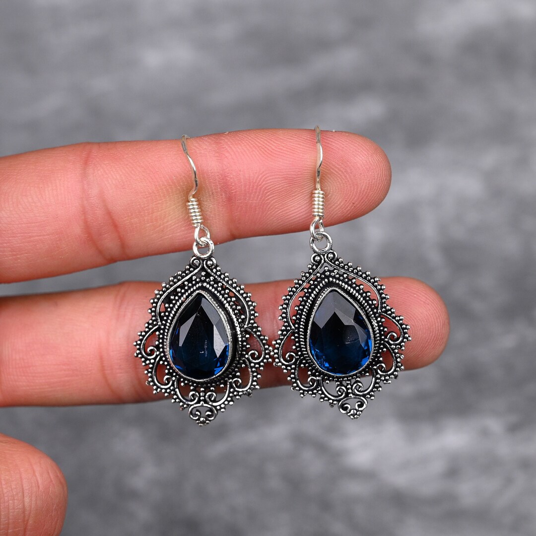 Iolite Earrings 925 Sterling Silver Earrings Iolite Gemstone Earrings ...