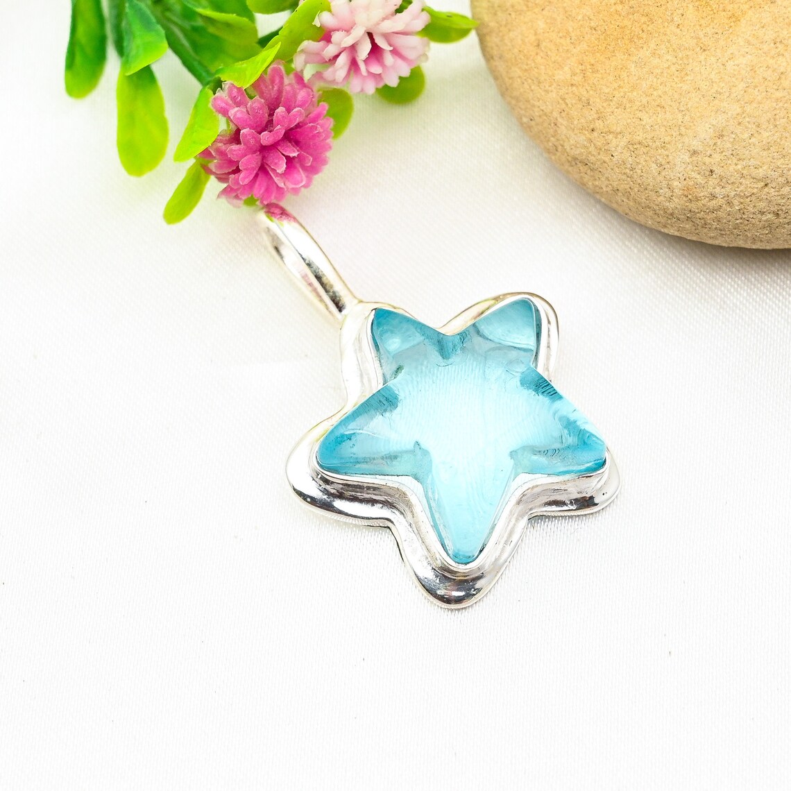 Swiss Blue Topaz Pendant 925 Sterling Silver Pendant Blue Topaz ...