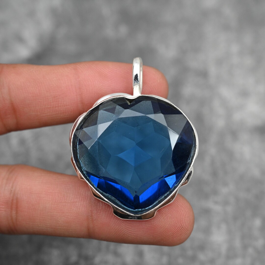 Blue Sapphire Pendant 925 Sterling Silver Pendant Sapphire Gemstone ...