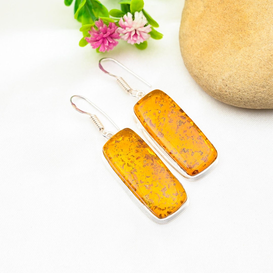 Baltic Amber Earrings 925 Sterling Silver Earrings Baltic Amber ...