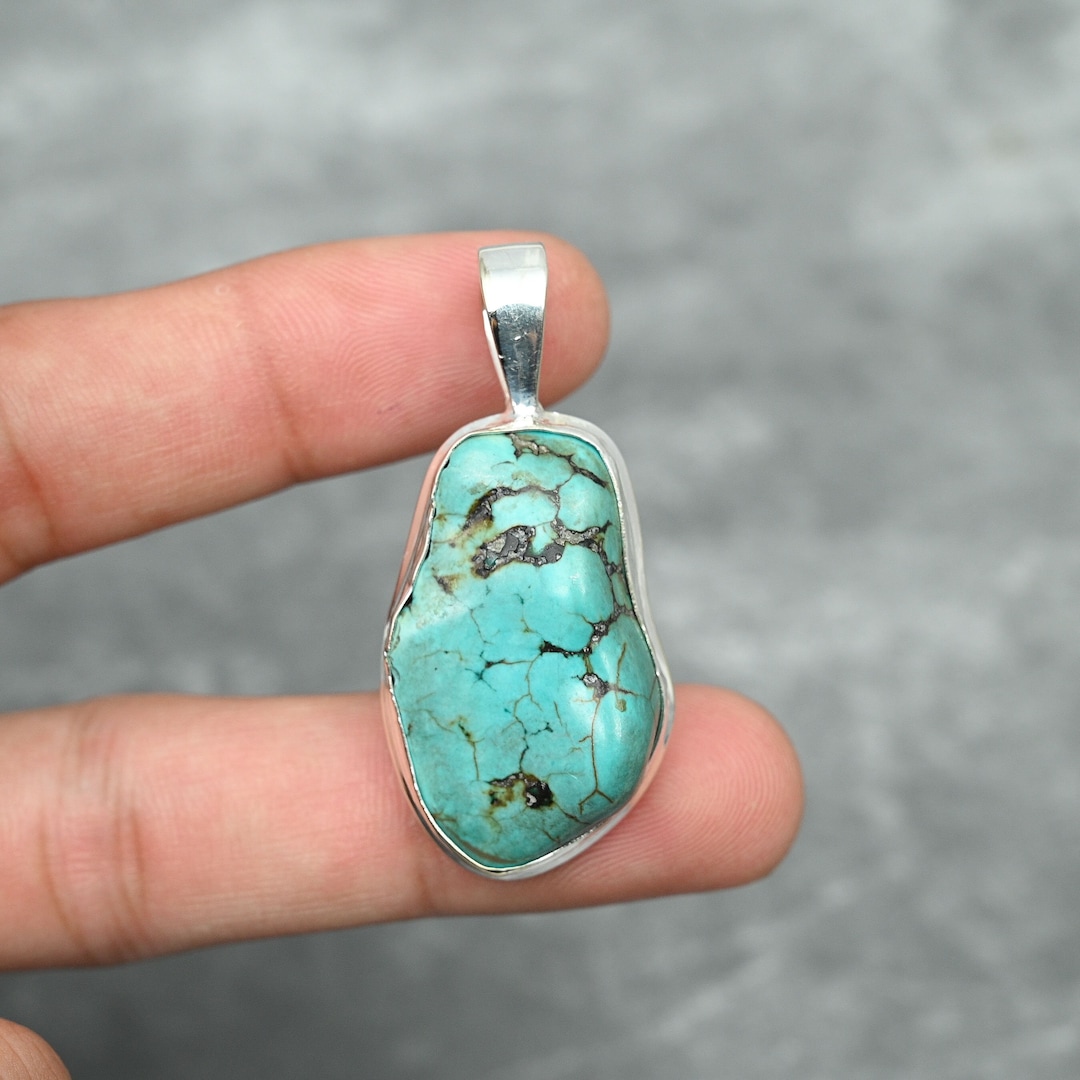 Turquoise Tumble Pendant 925 Sterling Silver Pendant Turquoise Tumble ...