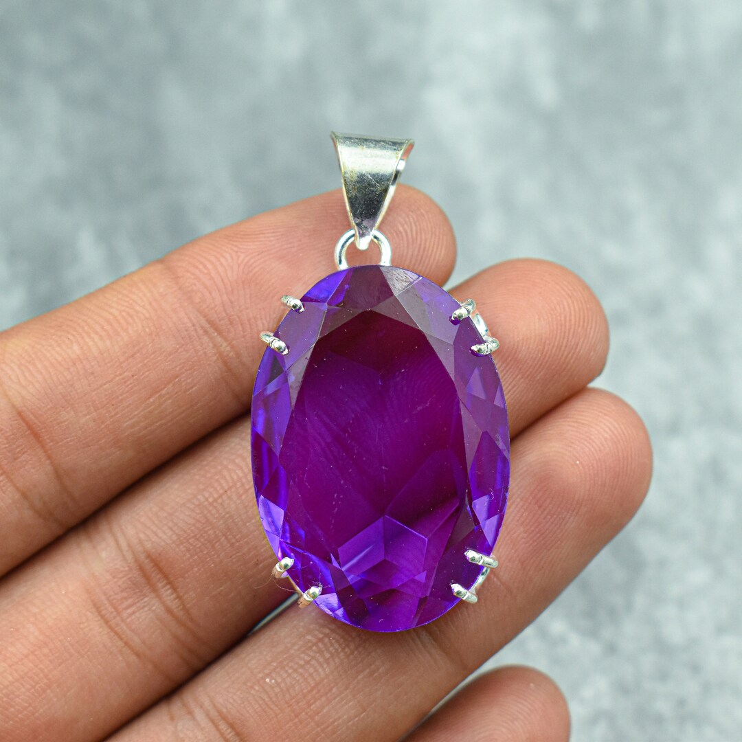 Amethyst Pendant 925 Sterling Silver Pendant Amethyst Gemstone Pendant ...