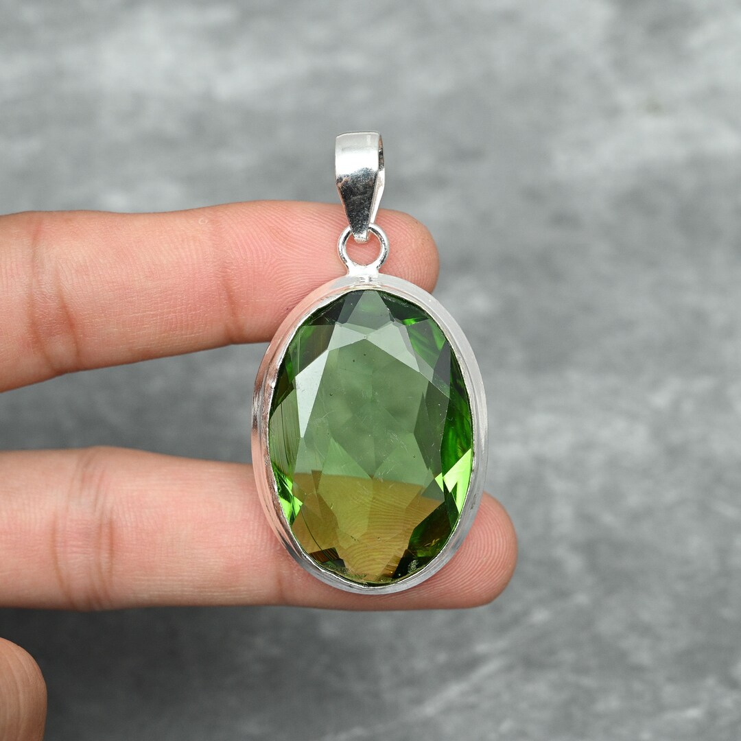 Peridot Pendant 925 Sterling Silver Pendant Peridot Gemstone Pendant ...