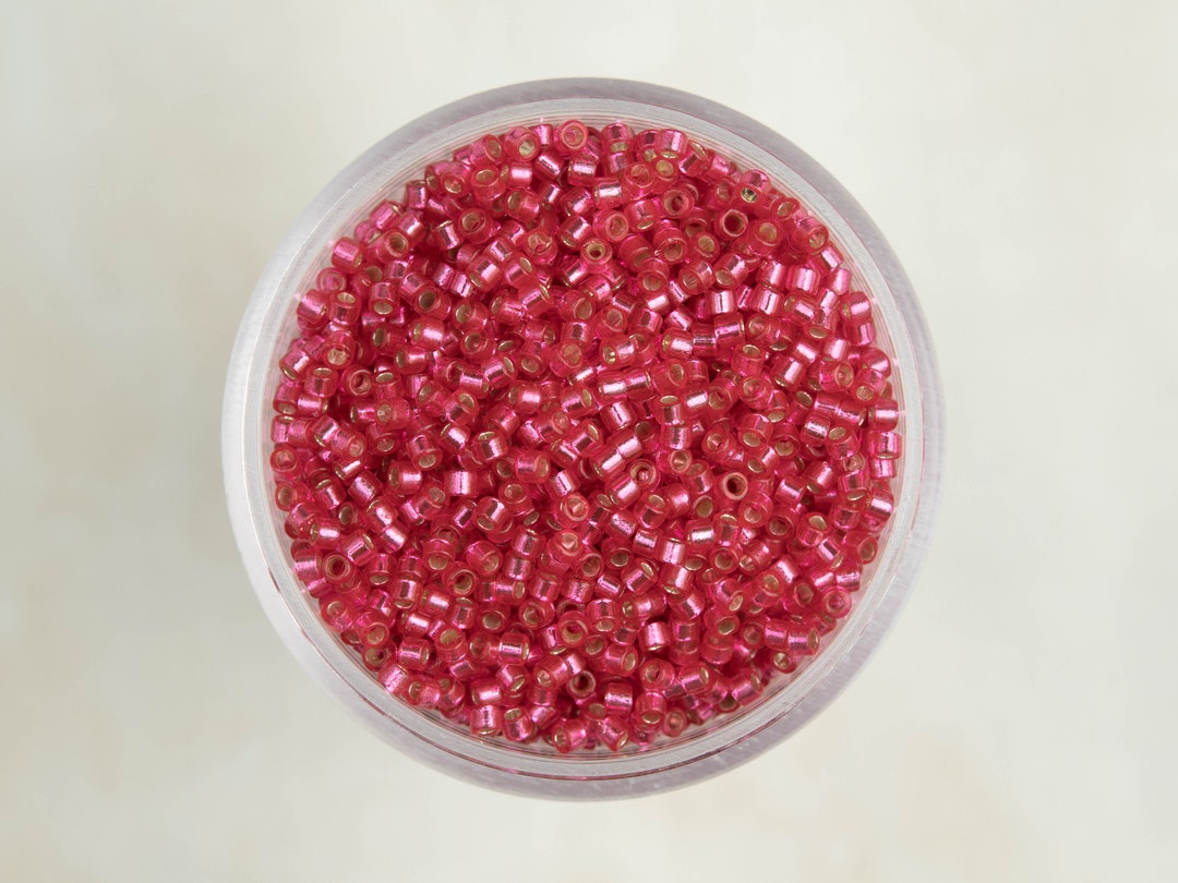 Miyuki 11/0 Delica Seed Beads - Duracoat Silver Lined Dyed Hibiscus ...