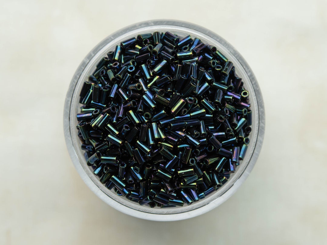 Miyuki 3mm Bugle Beads - Metallic Dark Blue Iris - BGL1-452 - Etsy