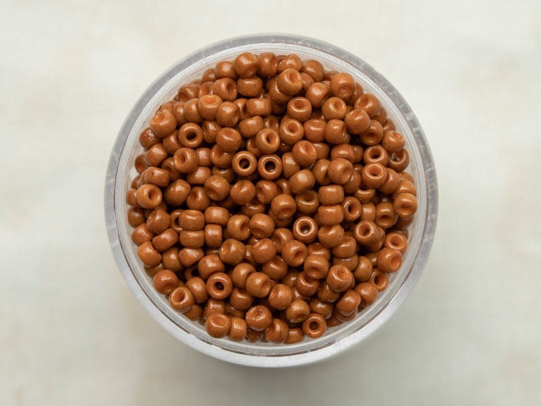 Miyuki 8/0 Round Seed Beads - Duracoat Opaque Dyed Persimmon Red Brown ...