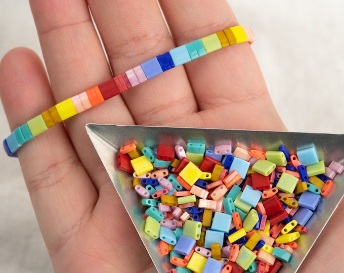Tila Bead Custom Mix - Pebble Beach Flat Tile Beads - 10g Bead Mix - Etsy