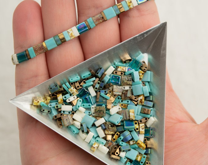 TURQUOISE DREAMS Miyuki Tila Beads Bracelet Beads Seed Beads Tile Bead ...