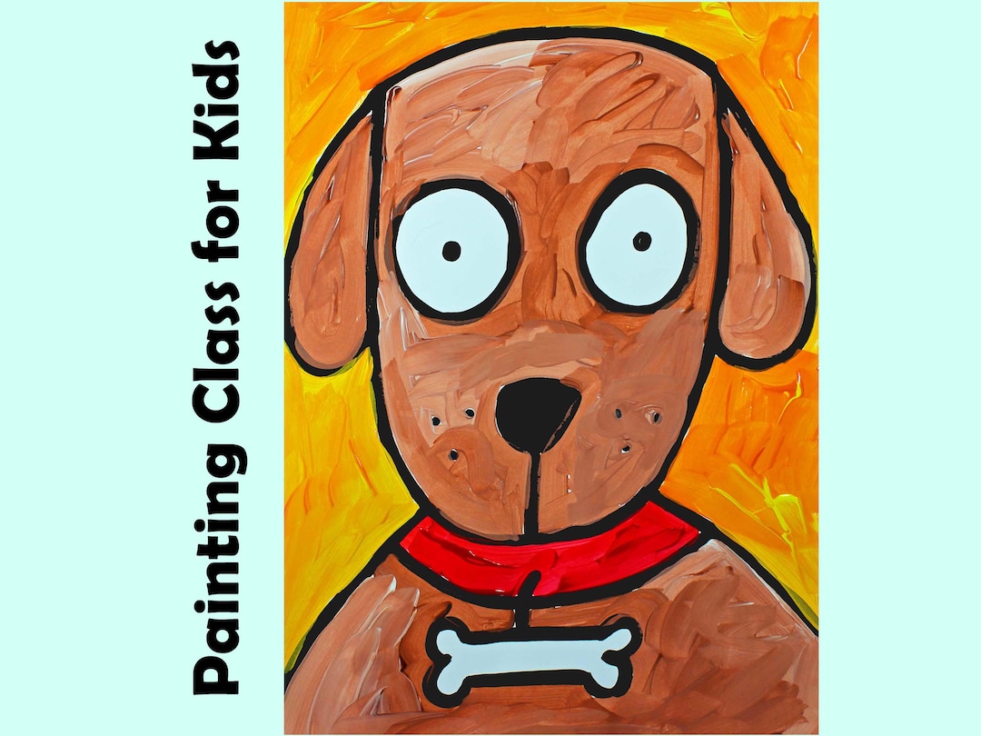 CUTE PUPPY DOG | Kid's Video Art Lesson | Drawing & Tempera or Acrylic ...