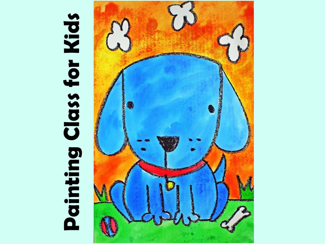 CUTE PUPPY DOG | Kid's Video Art Lesson | Drawing & Watercolor Painting ...
