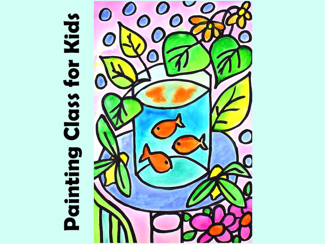 GOLDFISH by HENRI MATISSE Kids Art Lesson Step-by-step Drawing ...
