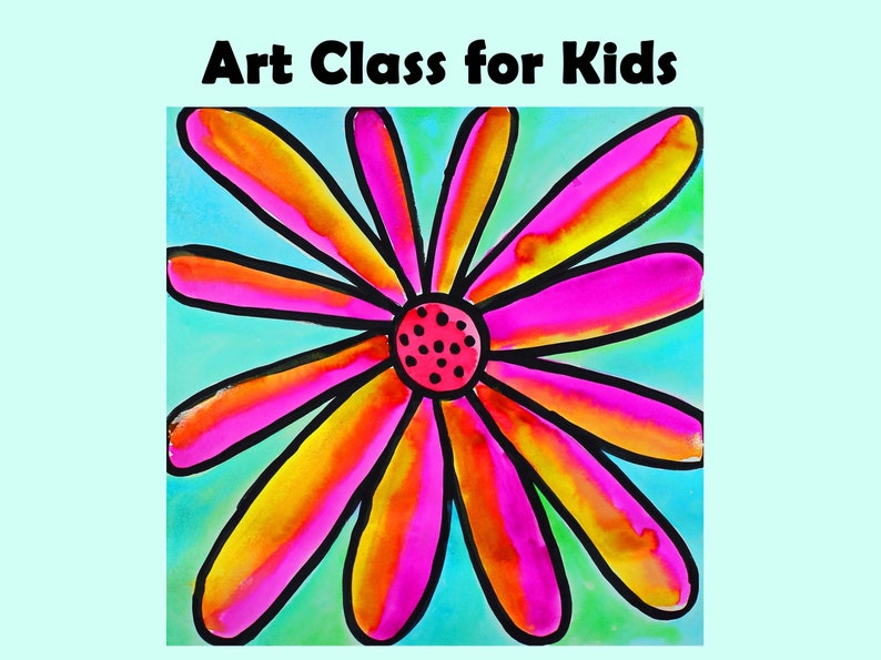 BIG FLOWER by Georgia O'keeffe Tutorial | Kids Art Lesson Step-by-step ...