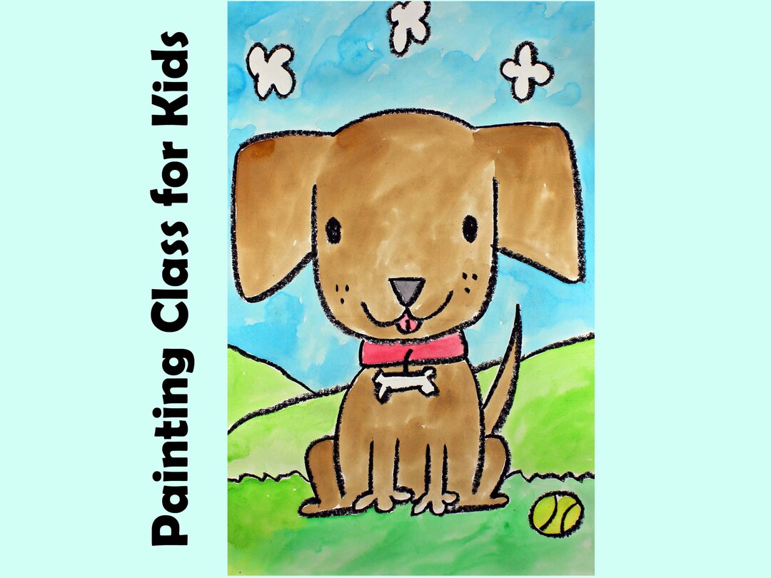 PUPPY DOG | Kid's Video Art Lesson | Directed Drawing & Watercolor ...