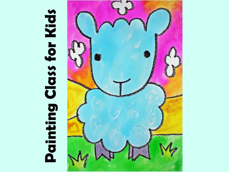 LITTLE SHEEP | Kids Art Lesson Step-by-step Drawing & Watercolor ...