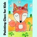 FOX in a FLOWER CROWN Kids Art Lesson Step-by-step Drawing & Watercolor ...