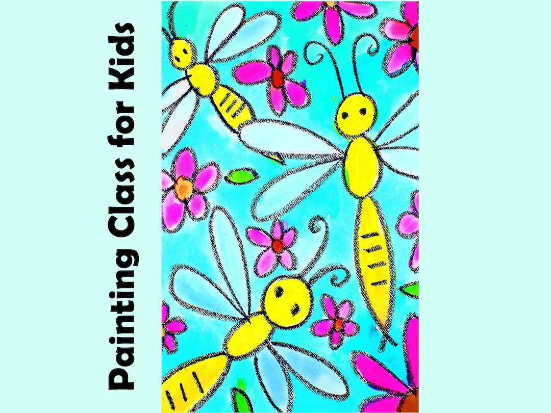 Dragonflies Kids Art Lesson: Drawing & Watercolor Project (digital ...