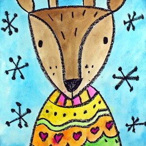 Winter REINDEER in a COZY SWEATER | Kid's Video Art Lesson | Cartoon ...