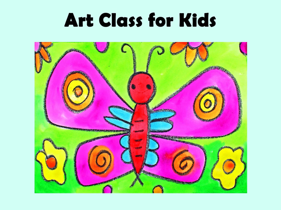 SWEET BUTTERFLY Kids Art Lesson Step-by-step Drawing & Watercolor ...