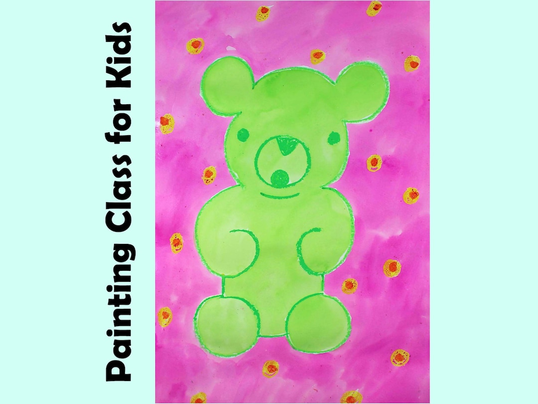 GUMMY BEAR CANDY | Kid's Video Art Lesson | Drawing & Watercolor ...