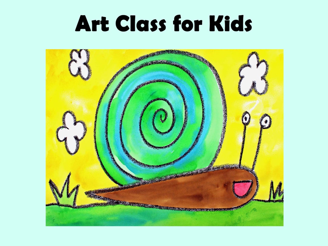 HAPPY SNAIL | Kid's Video Art Lesson | EASY Step-by-step Drawing ...