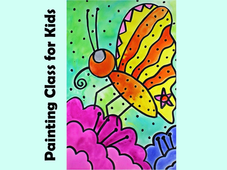 Kids Art Lesson Step-by-step Drawing & Watercolor Painting Project for ...