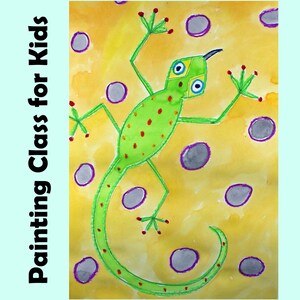 GECKO LIZARD Kids Art Lesson Step-by-step Drawing, Coloring ...