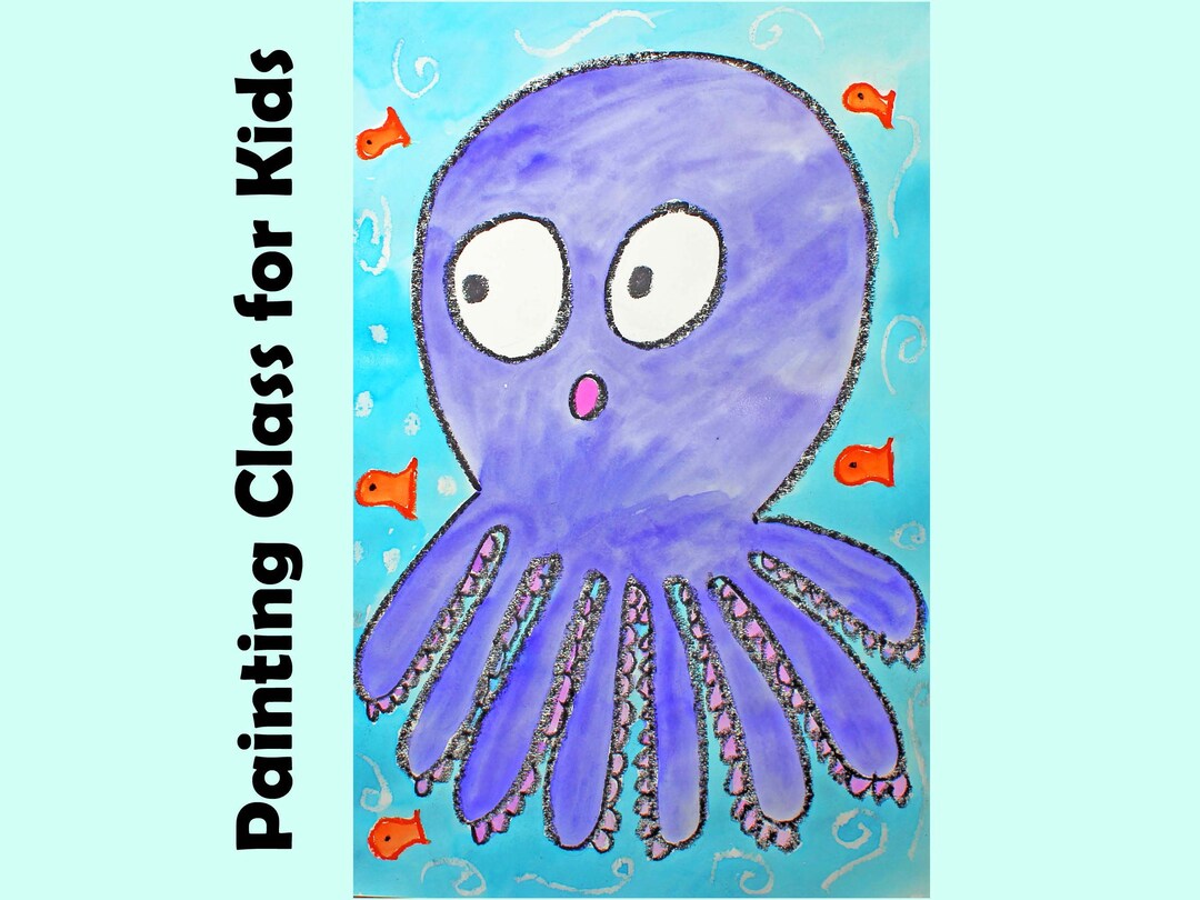 OCTOPUS in the OCEAN | Kid's Video Art Lesson Drawing & Watercolor ...