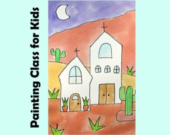 BUNNY in the GARDEN Kids Art Lesson Step-by-step Drawing & Watercolor ...