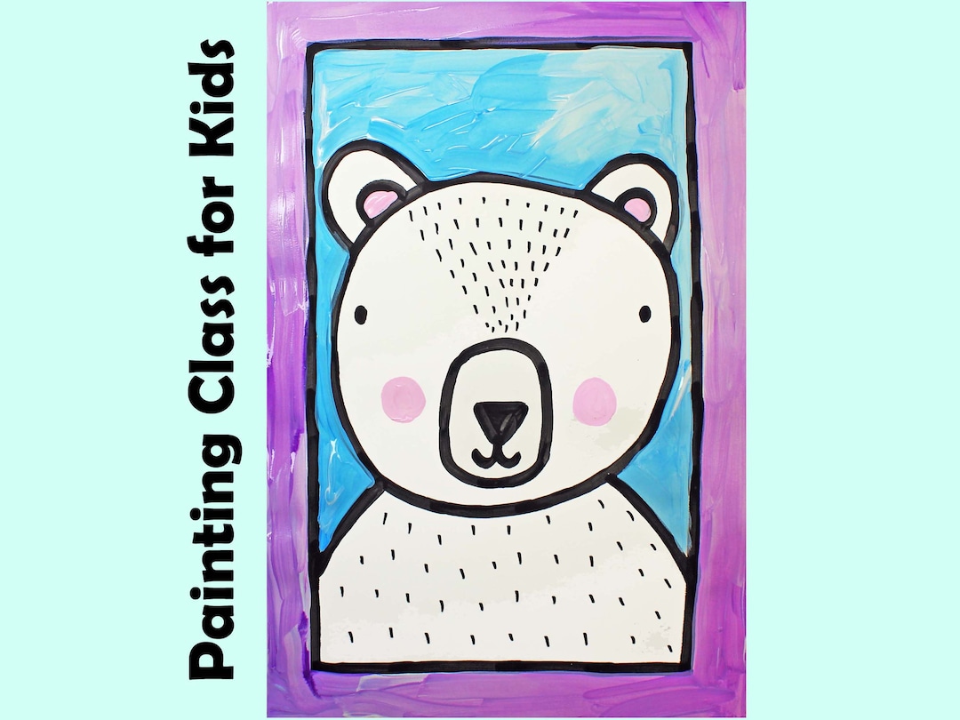 POLAR BEAR | Kids Art Lesson Drawing & Tempera Painting Project | EASY ...
