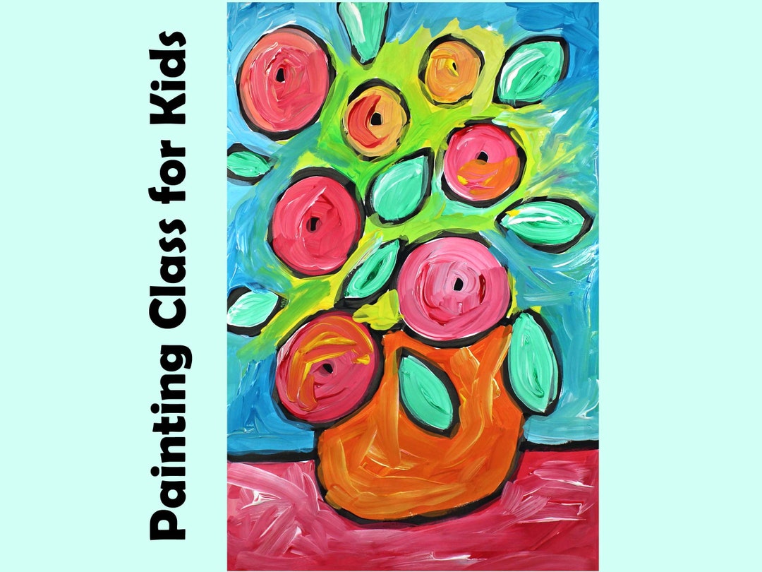 IMPRESSIONISTIC FLOWERS | Kid's Video Art Lesson | Drawing & Tempera ...