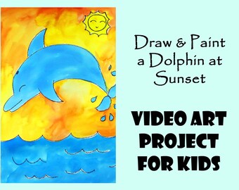 Kids Art Lesson Step-by-step Drawing & Watercolor Painting - Etsy