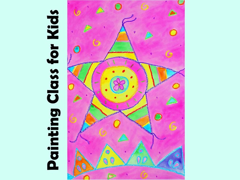 STAR PINATA | Kids Art Lesson Drawing & Watercolor Painting Project ...
