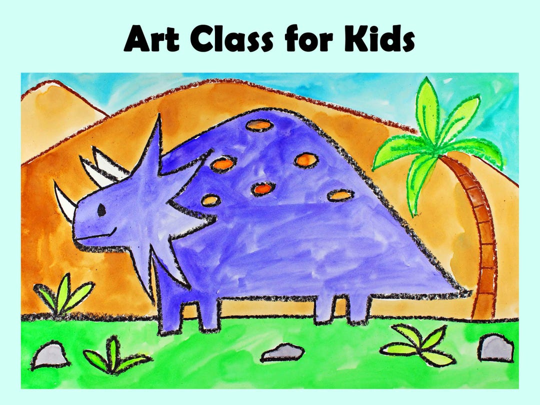 TRICERATOPS DINOSAUR DINO | Kid's Video Art Lesson | Drawing ...