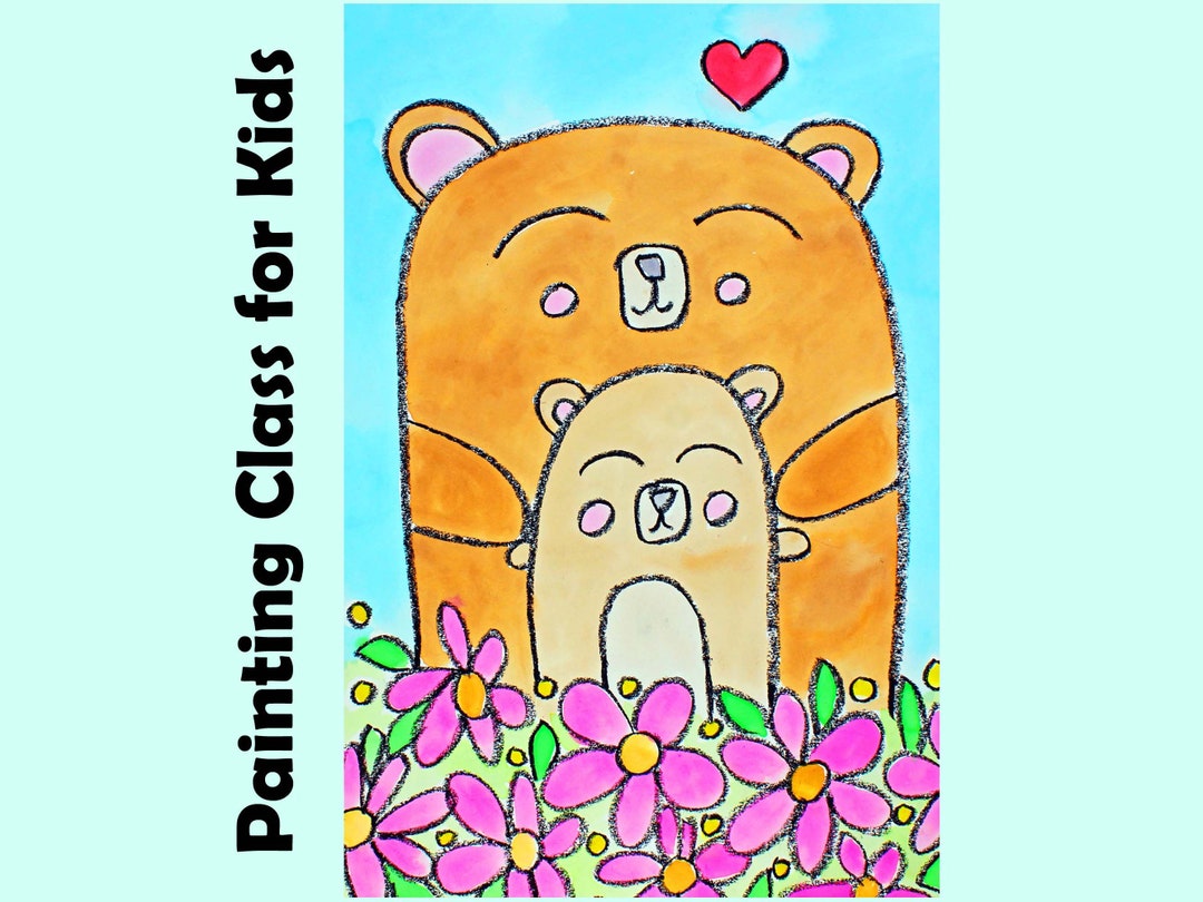 CUDDLY BEARS | Kid's Video Art Lesson | Directed Drawing & Watercolor ...