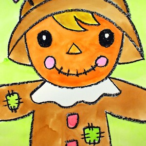 CUTE SCARECROW | Kid's Video Art Lesson | EASY Drawing & Watercolor ...