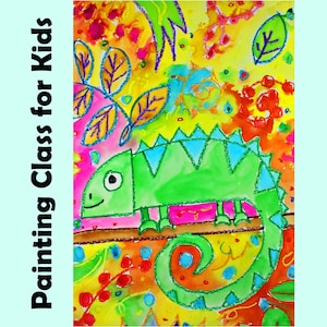 CHAMELEON | Kids EASY Art Lesson Step-by-step Drawing & Watercolor ...