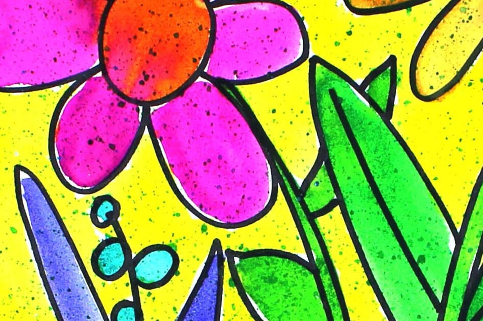 FLOWERS IN A VASE | Kid's Video Art Lesson | Easy Drawing and ...