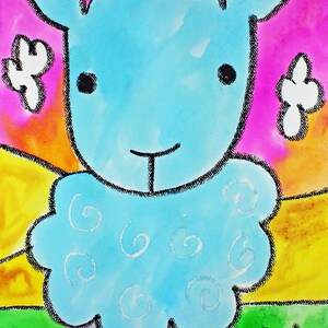 LITTLE SHEEP | Kids Art Lesson Step-by-step Drawing & Watercolor ...