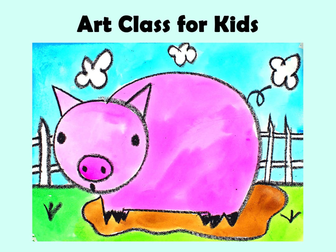 PIG on the FARM | Kid's Video Art Lesson Drawing & Watercolor Painting ...